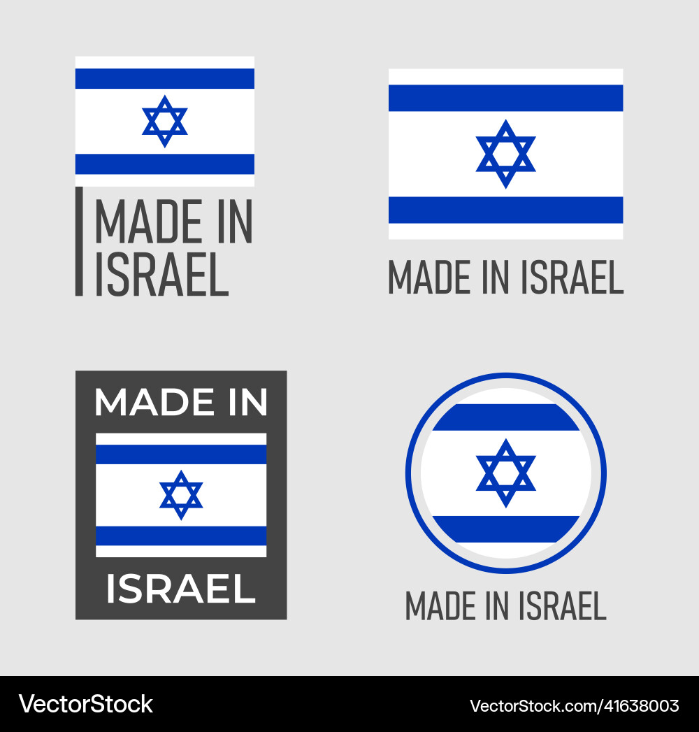 Made in israel labels set state Royalty Free Vector Image