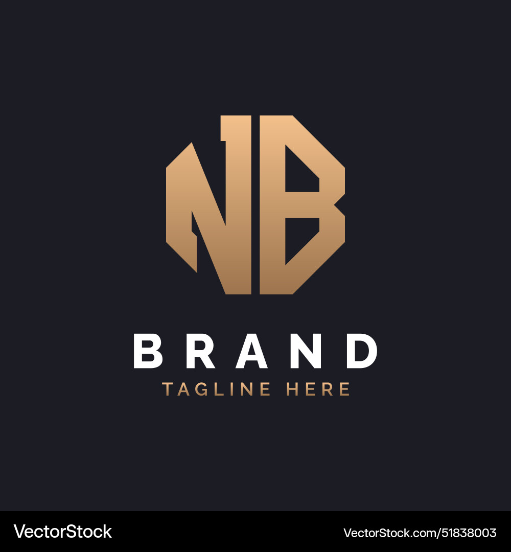 Nb logo design modern minimal elegant and luxury Vector Image
