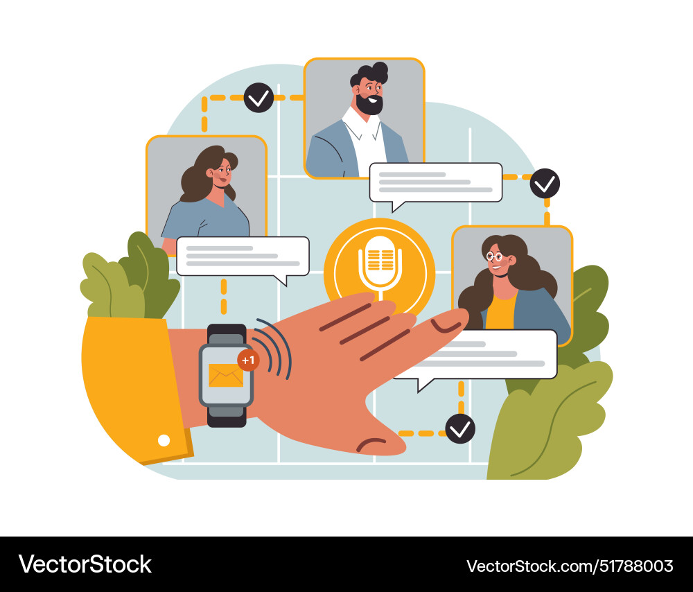 Online communication group friends speaking Vector Image