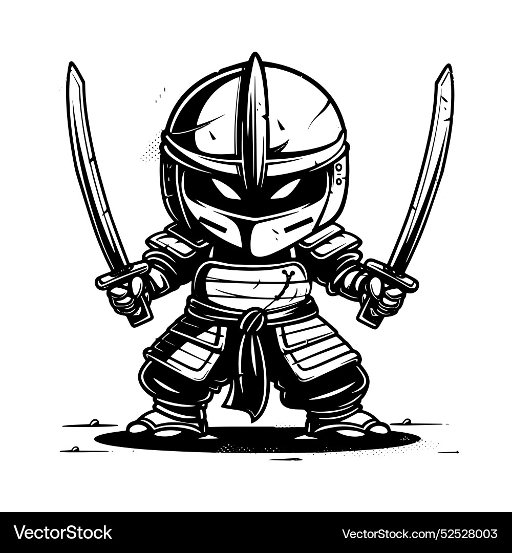 Samurai ninja schwarz und weiß silhouette Vektorbild