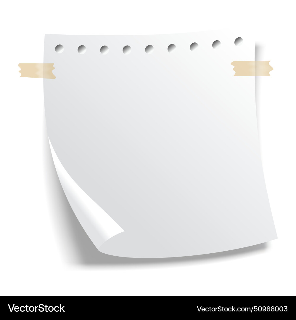 Sticky note blank paper sheet information Vector Image