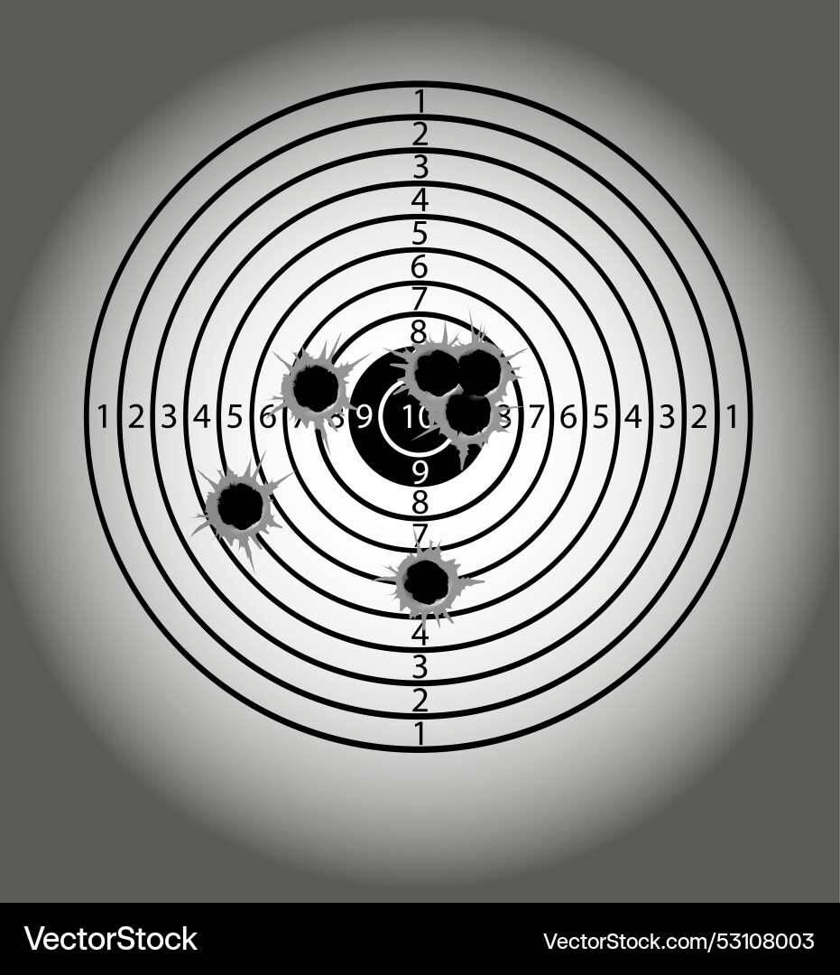 Targets life size with holes from bullets blank Vector Image