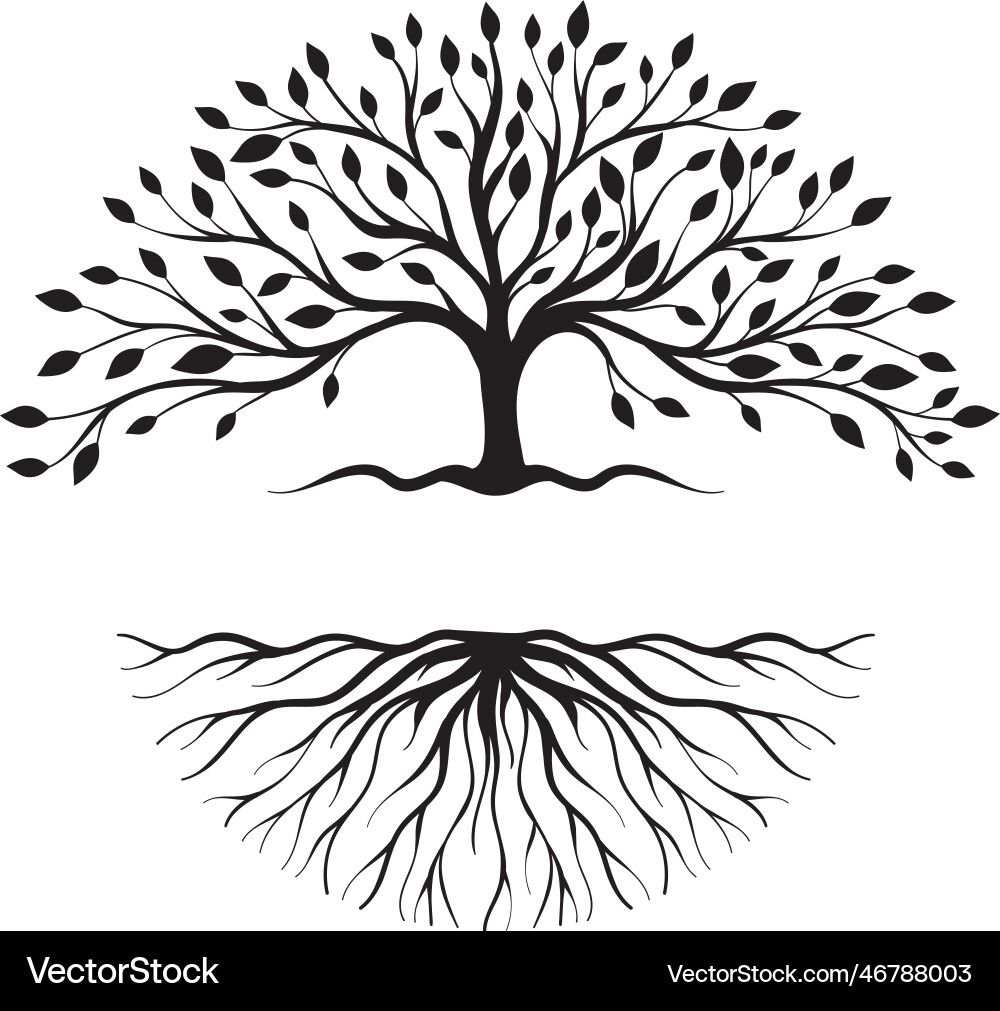 Tree of Life Silhouette Logo Royalty Free Vector Image