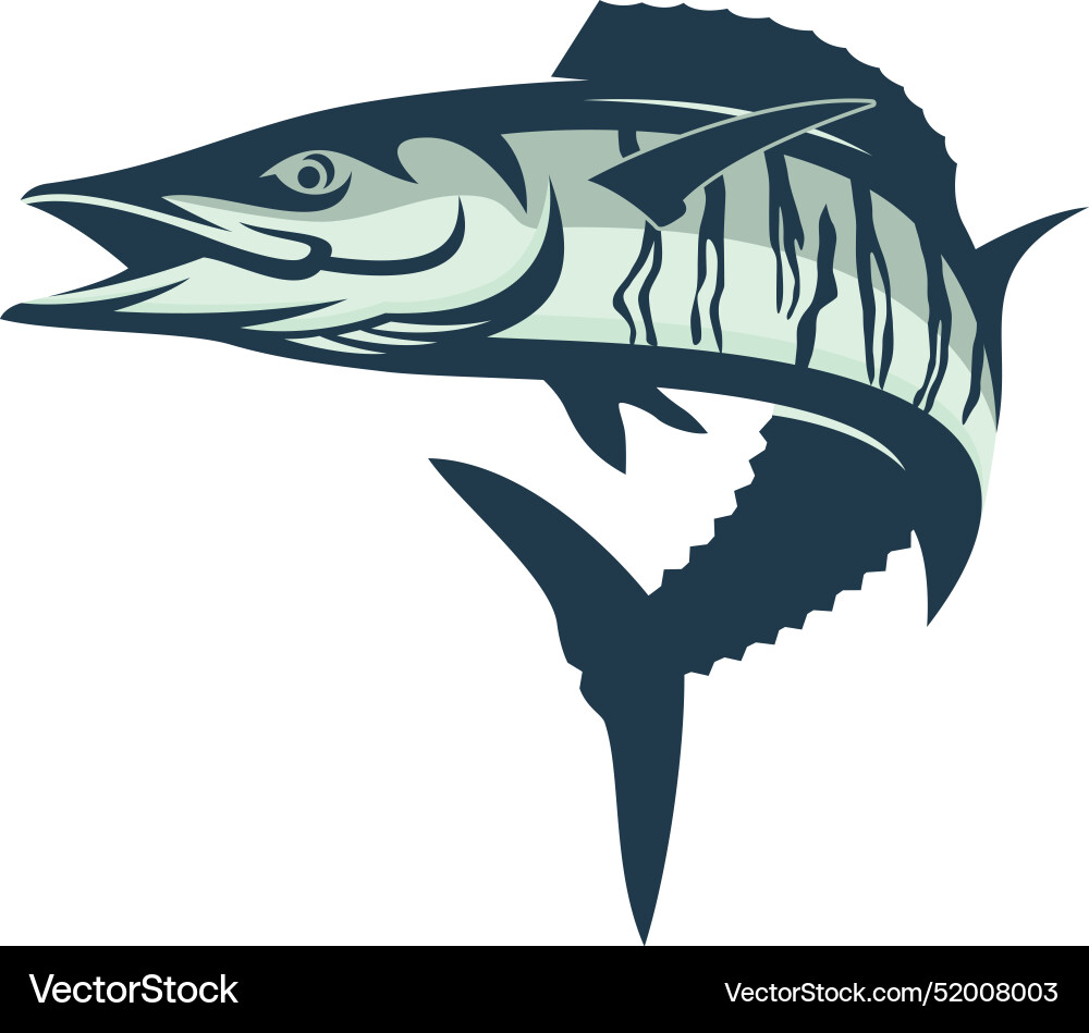 Wahoo fishing logo image Royalty Free Vector Image