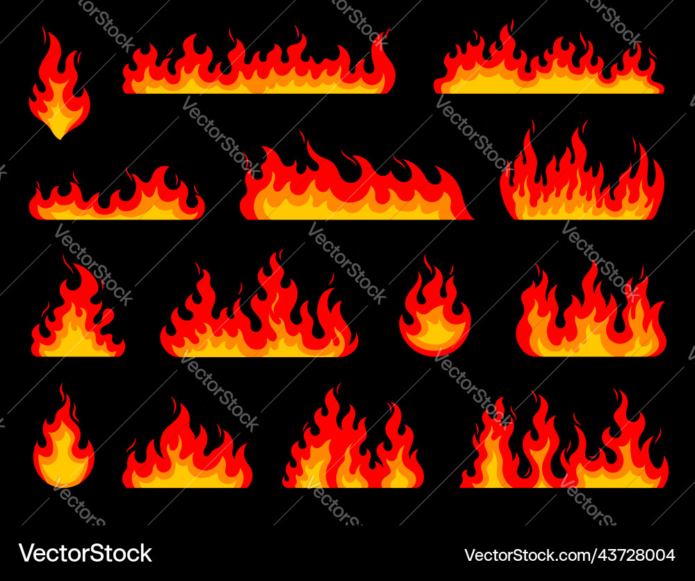 Cartoon bonfire wildfire isolated fire flame Vector Image