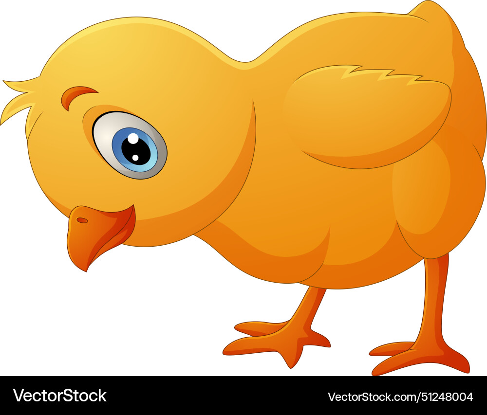 Cartoon funny little chick isolated Royalty Free Vector