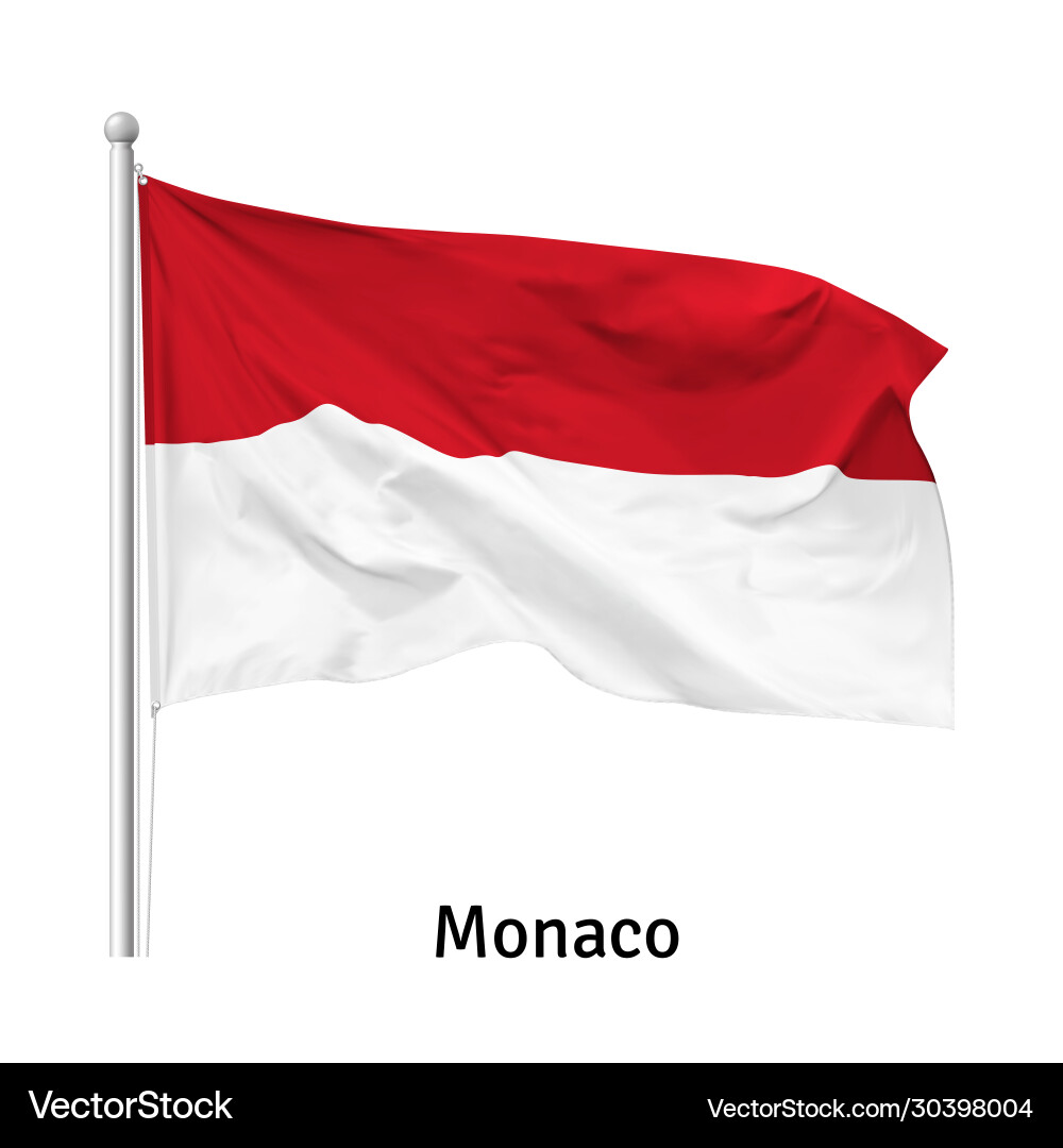 Flag principality monaco Royalty Free Vector Image