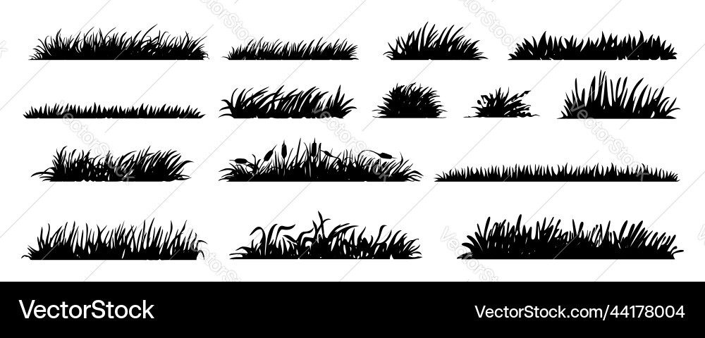 Hand drawn grass border Royalty Free Vector Image