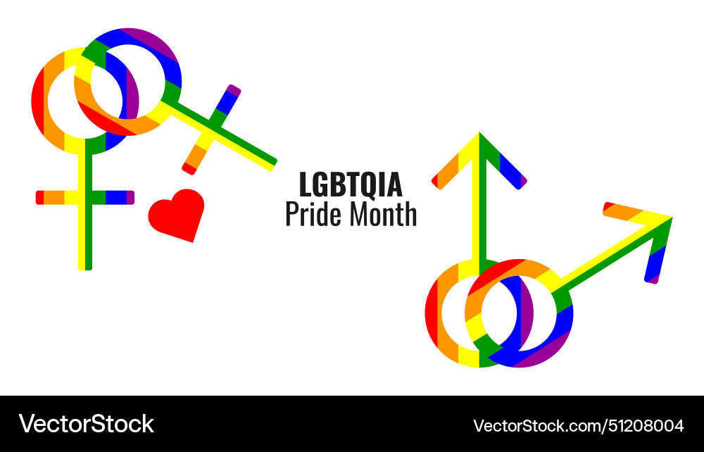 Lgbtq Banner With Symbols Celebrating Pride Month Vector Image