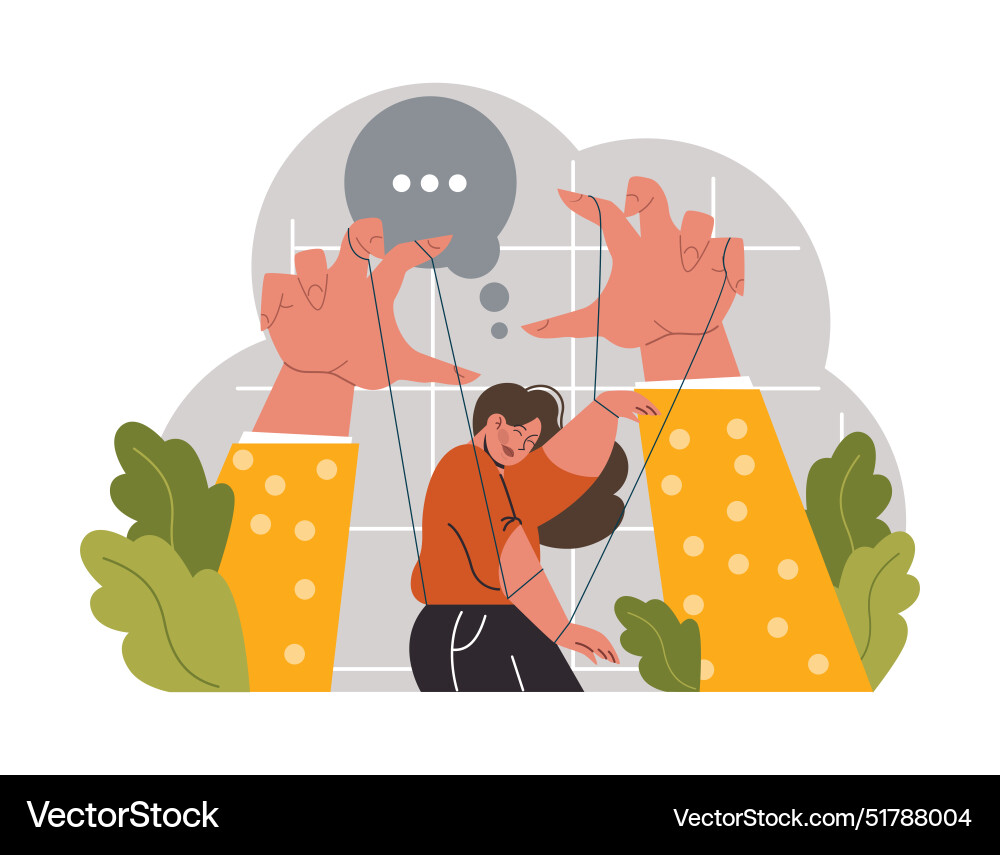 Manipulation psychological control method Vector Image