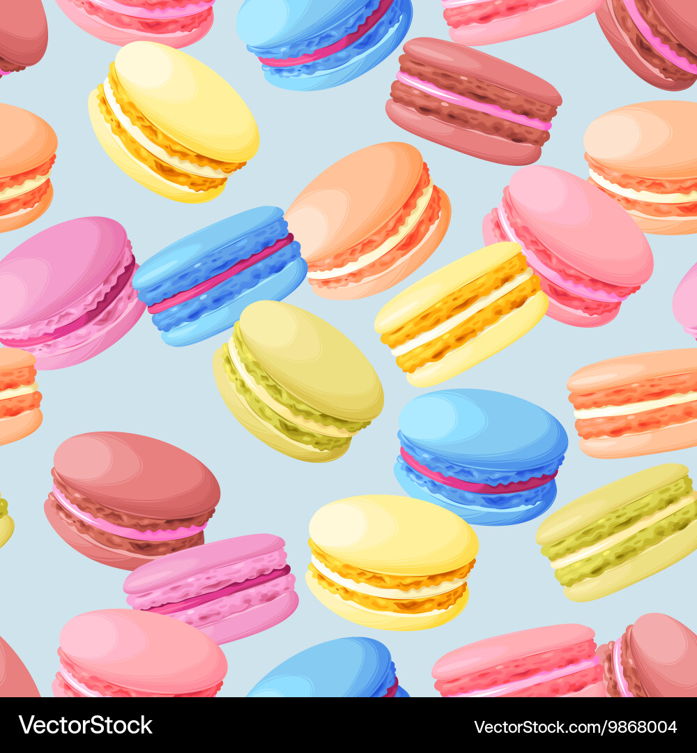 Seamless pastel macarons Royalty Free Vector Image