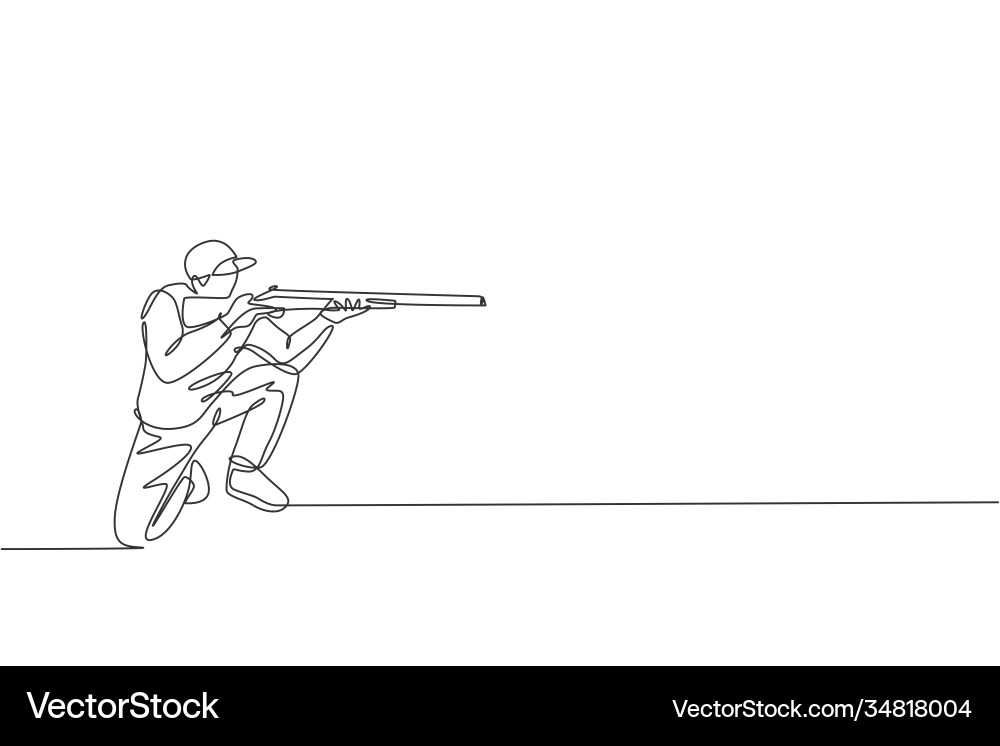 Single Line Shooting Target Practice Royalty Free Vector