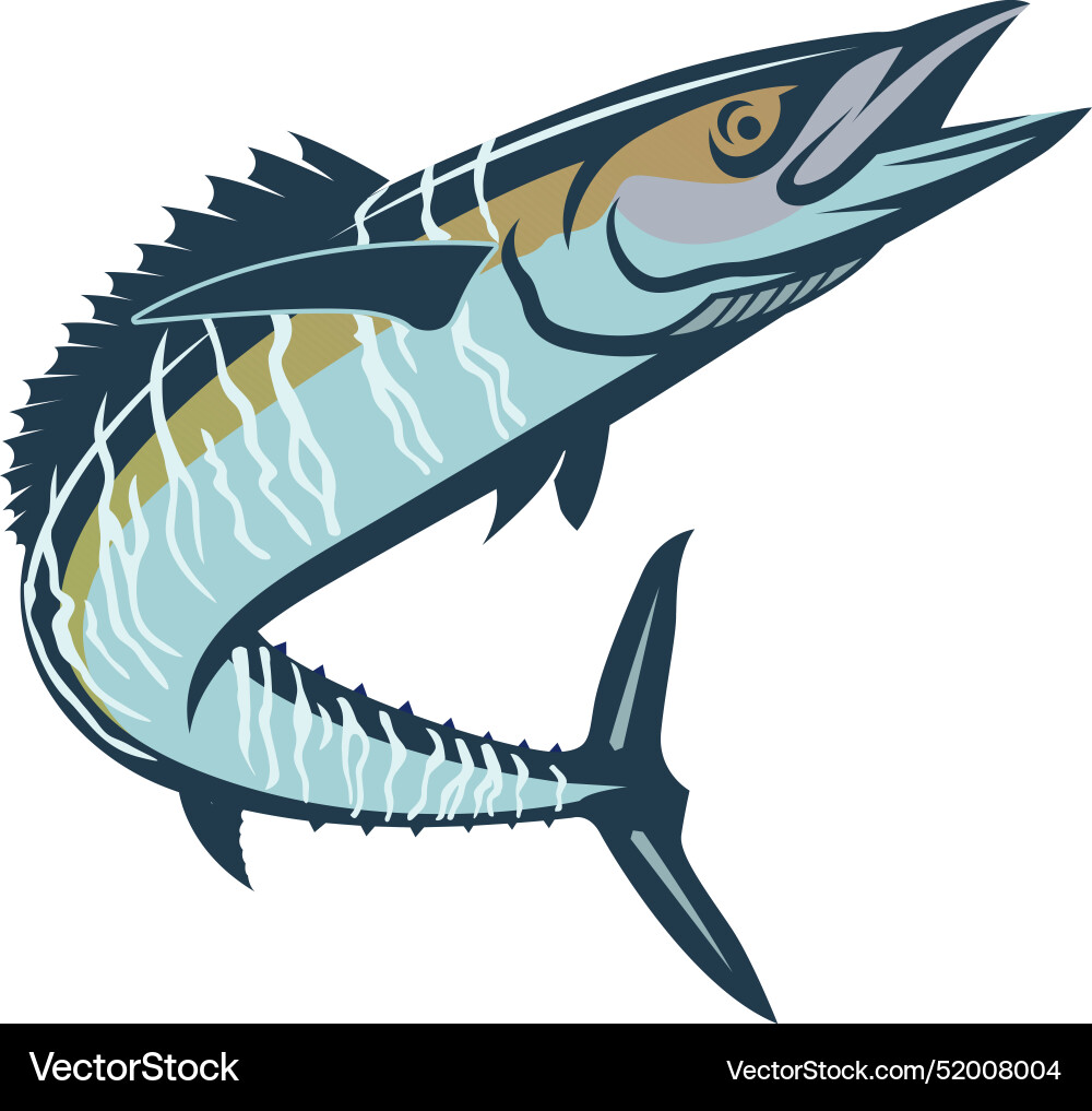 Wahoo fishing logo image Royalty Free Vector Image