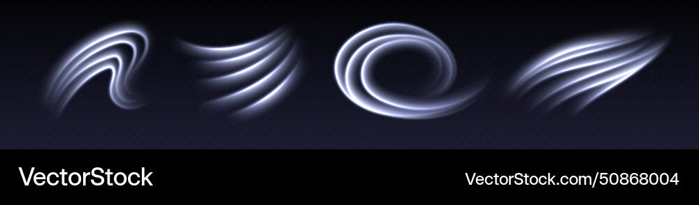 White speed lines light in motion glowing Vector Image