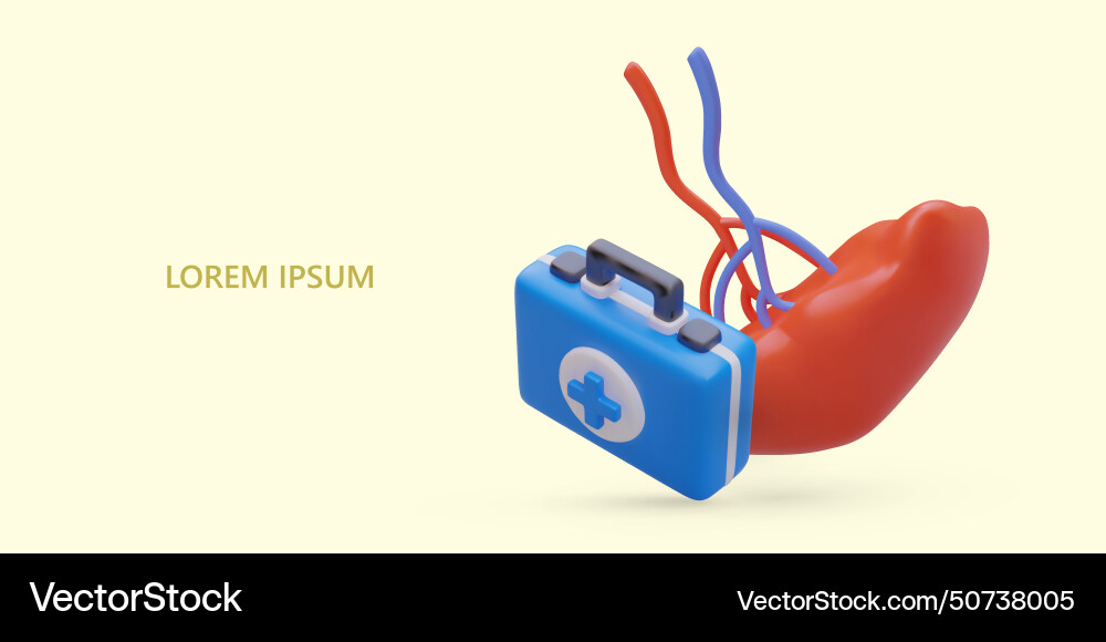 3d realistic internal organ spleen medical box Vector Image