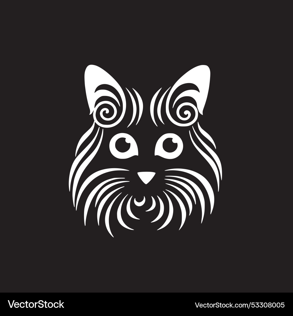 Cat - black and white isolated icon Royalty Free Vector
