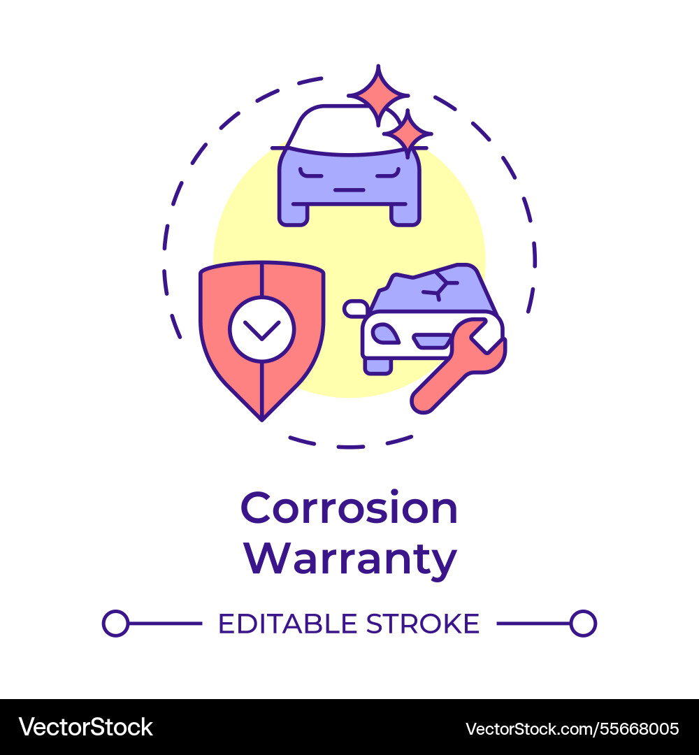 Corrosion warranty multi color concept icon Vector Image