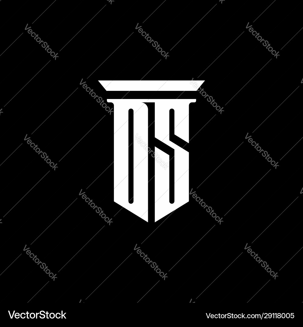 Ds monogram logo with emblem style isolated Vector Image
