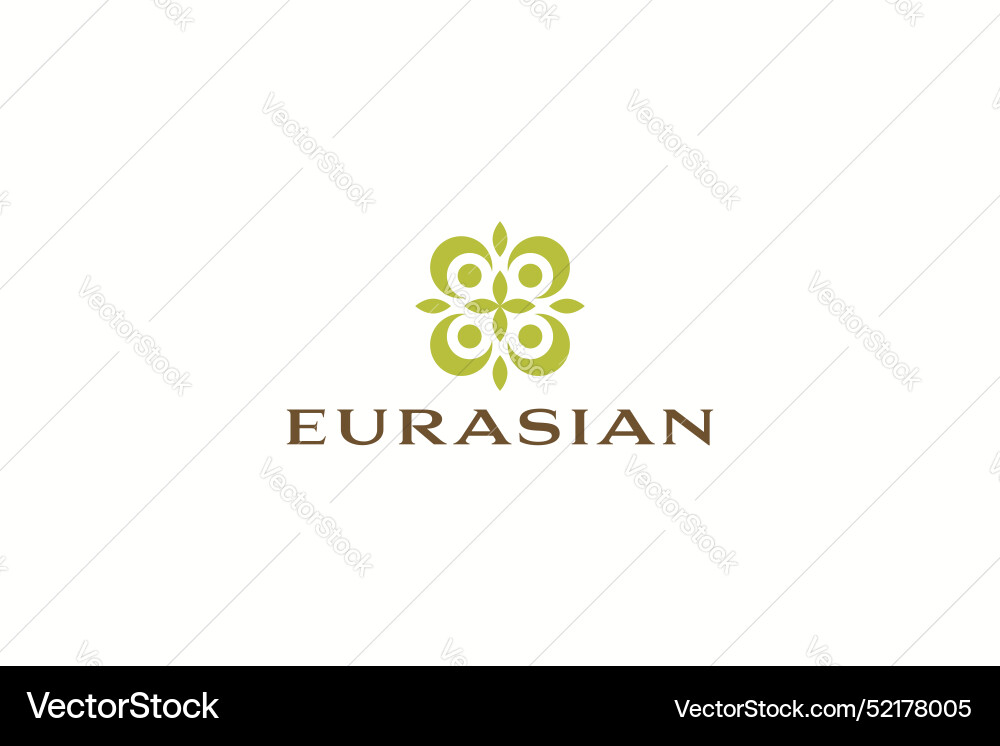 Eurasian logo template abstract pattern ornament Vector Image