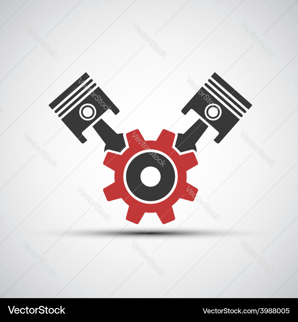 Icon of automotive engine Royalty Free Vector Image