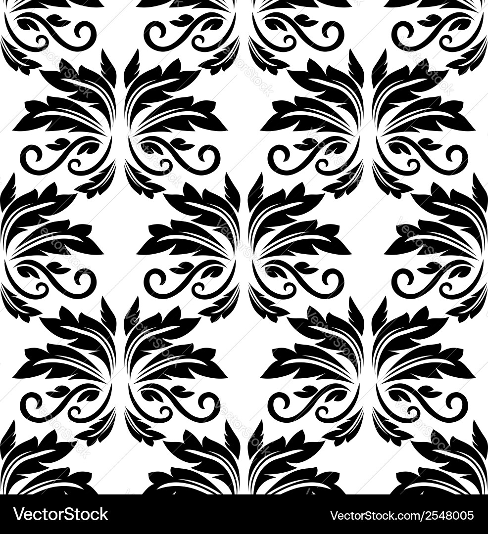 Intricate Floral Damask Pattern Royalty Free Vector Image