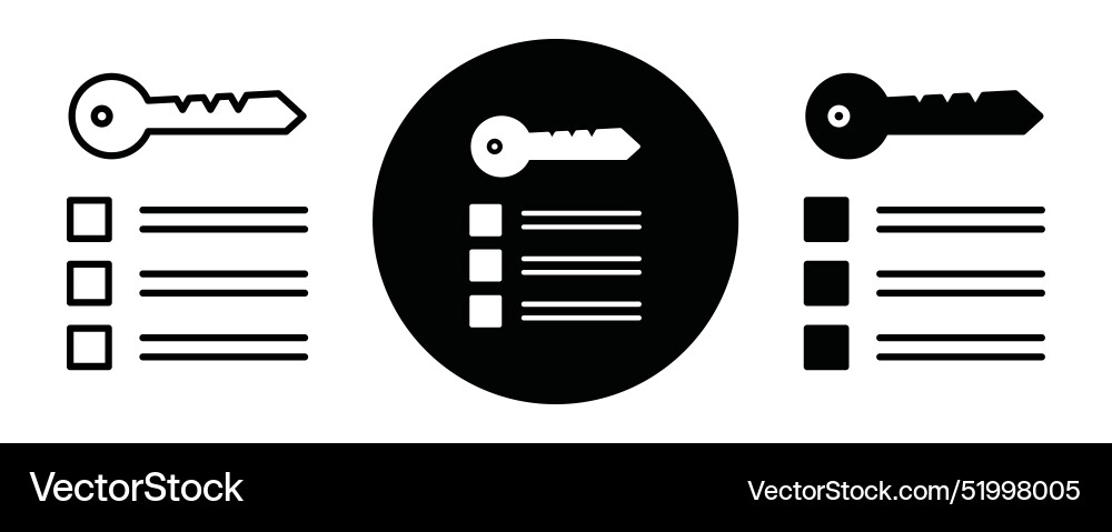 Key takeaway outline icon collection or set Vector Image