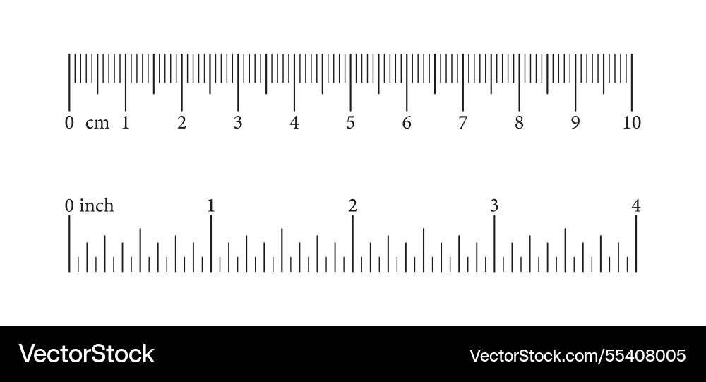 Measuring chart with 10 centimeters 4 inches Vector Image