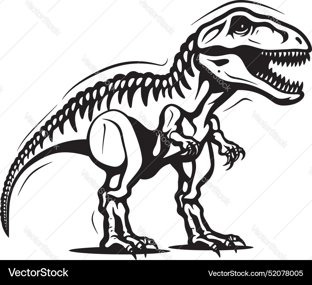 Mesozoic mark graphic design with t rex skeleton Vector Image