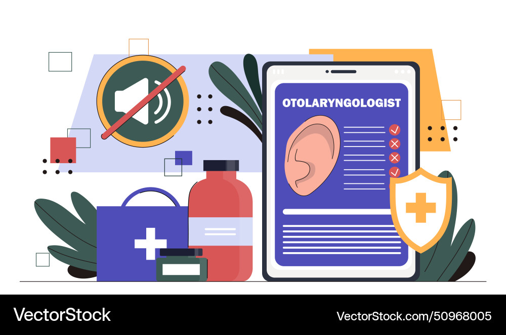 Otolaryngologist online concept Royalty Free Vector Image