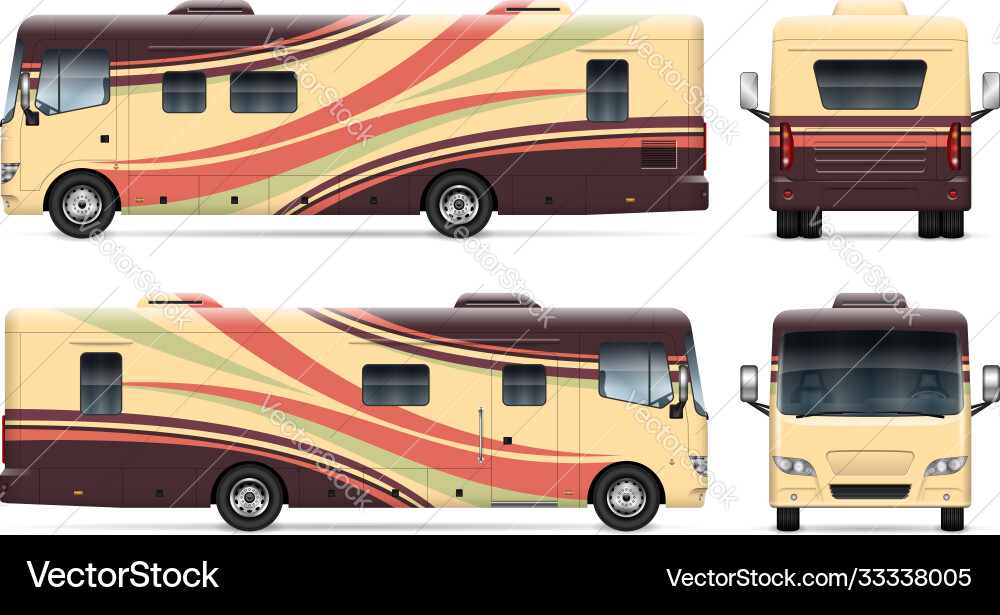 Rv template side front back view Royalty Free Vector Image