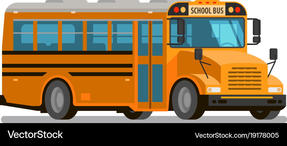 School bus flat style Royalty Free Vector Image