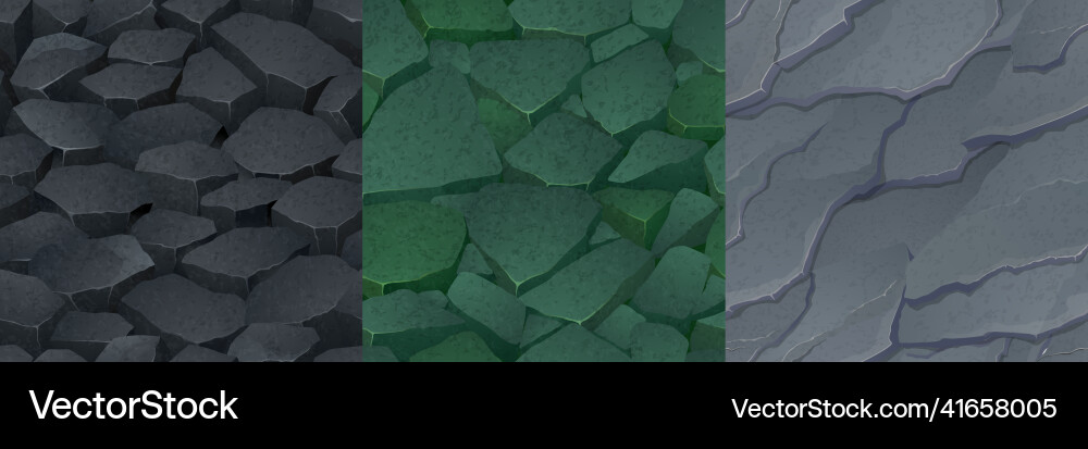 Stone ground and rocks surface textures Royalty Free Vector