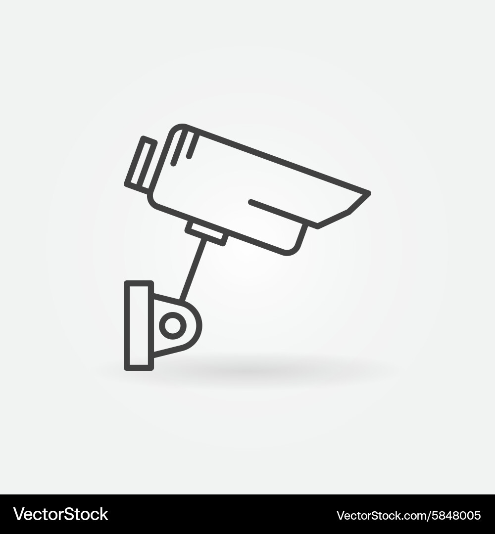 Surveillance camera linear logo Royalty Free Vector Image