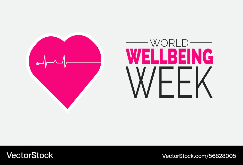 World wellbeing week wellness concept awareness Vector Image