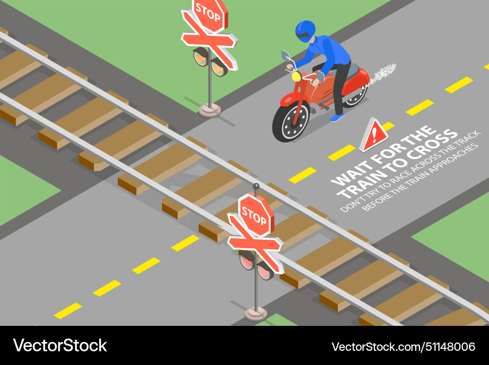 3d isometric flat of crossing Royalty Free Vector Image