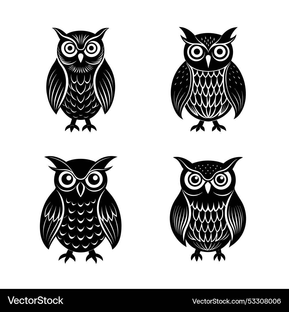 4 difference owl Royalty Free Vector Image - VectorStock