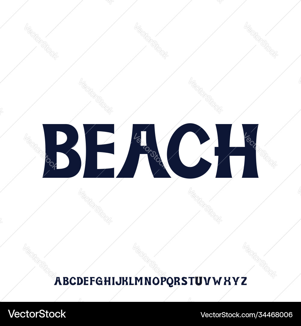 Beach retro font Royalty Free Vector Image - VectorStock