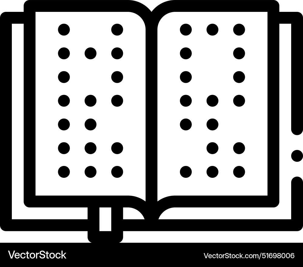 Braille icon thin linear style design isolated on Vector Image