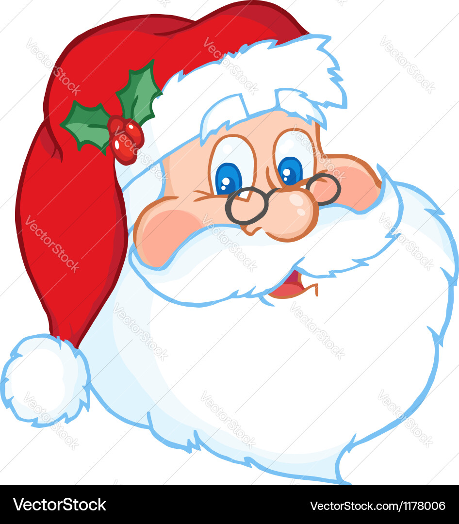Classic santa claus head Royalty Free Vector Image
