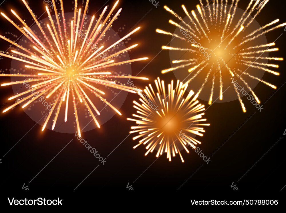 Explosion of fireworks background new year Vector Image