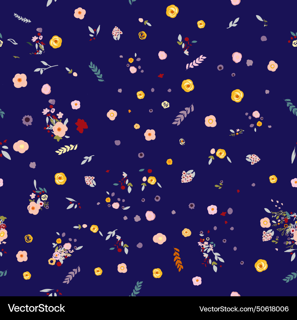 Fashion rustic seamless pattern with flowers Vector Image