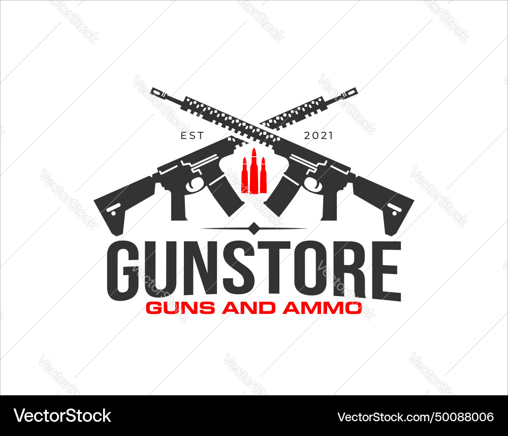 Gun Store Logo - Modern Firearms Design Royalty Free Vector