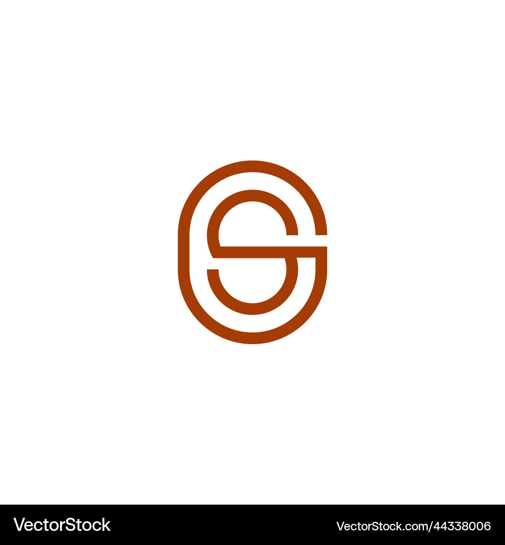 Letter sg coffee bean line logo Royalty Free Vector Image