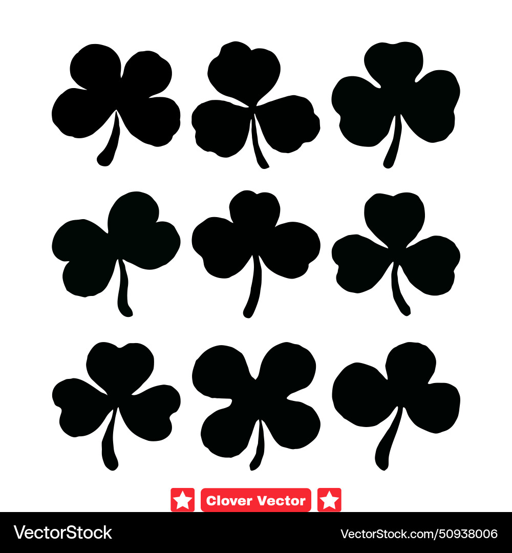 Luck in every leaf clover silhouettes for endless Vector Image