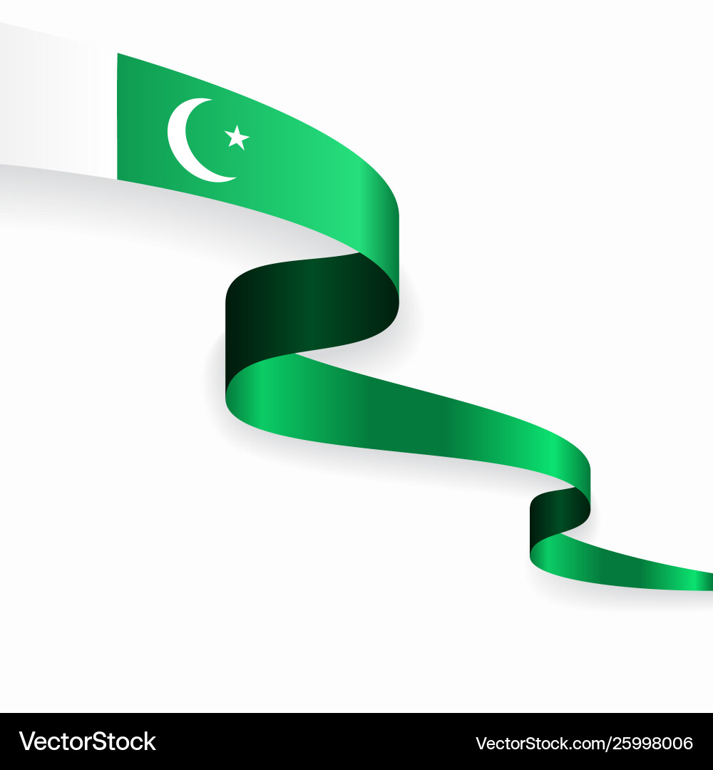 Pakistani flag wavy abstract background Royalty Free Vector