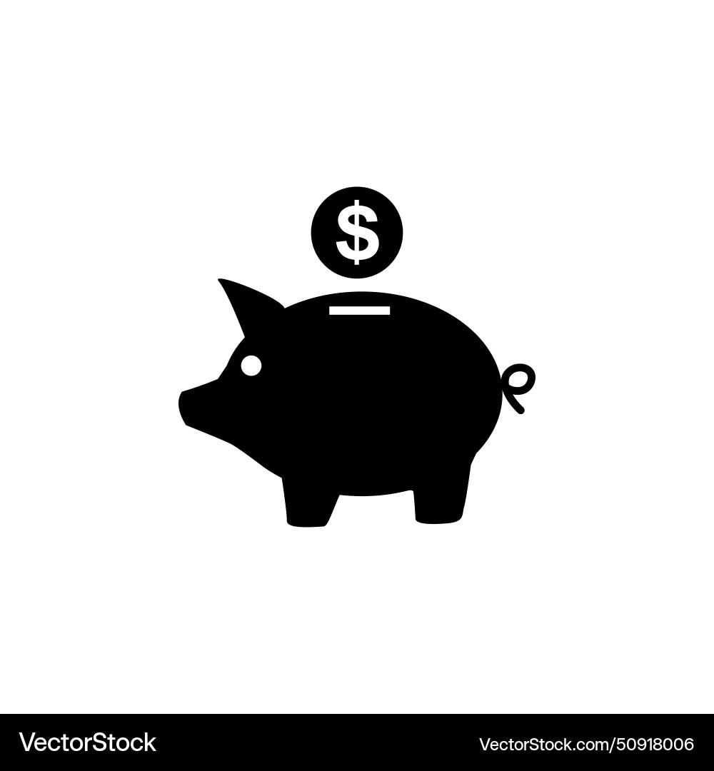 Pig money box flat icon Royalty Free Vector Image