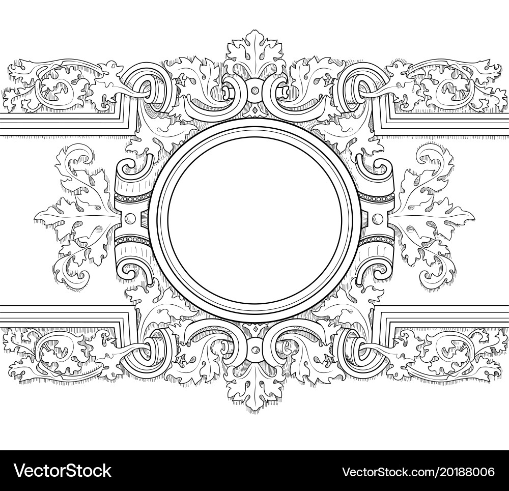 Vintage baroque frame Royalty Free Vector Image