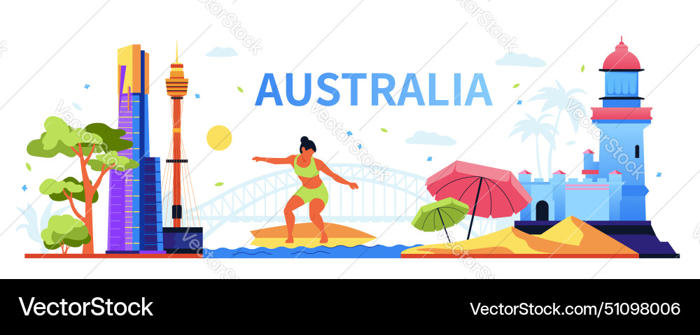 Welcome to australia - modern colored Royalty Free Vector