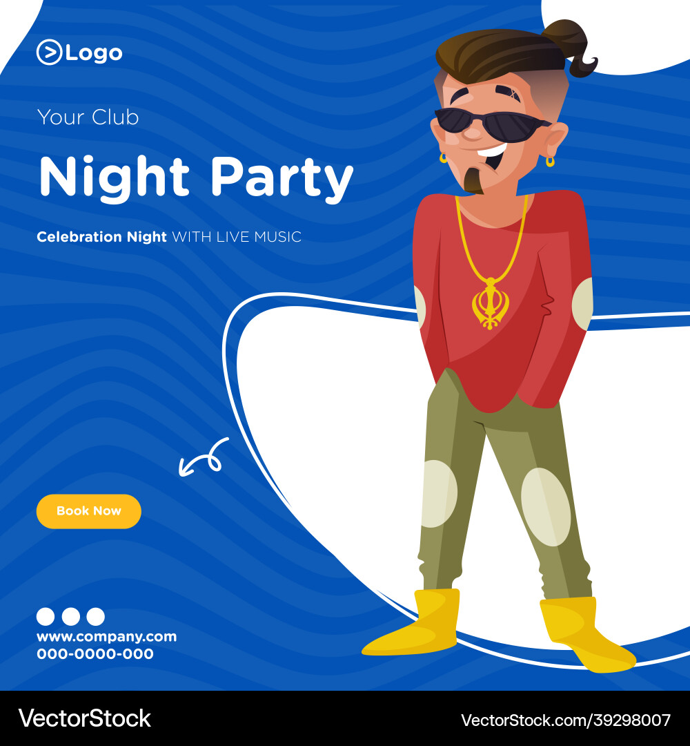 Banner design of night party Royalty Free Vector Image