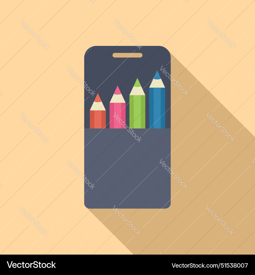 Colorful pencils flat design Royalty Free Vector Image